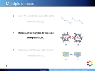 Nonequivalent lanthanide defects: energy level modeling | PPSX | Chemistry | Science