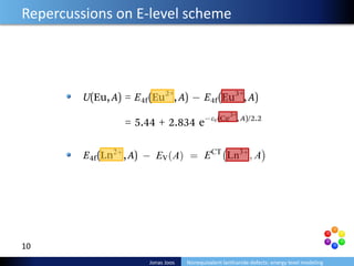 Nonequivalent lanthanide defects: energy level modeling | PPSX ...
