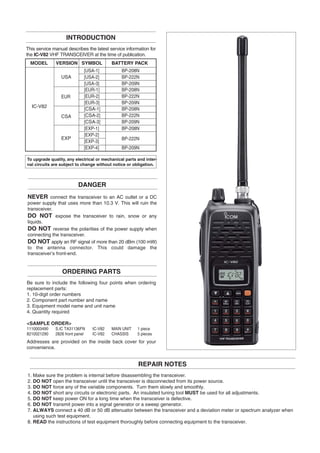 Icom v82 service manual | PDF