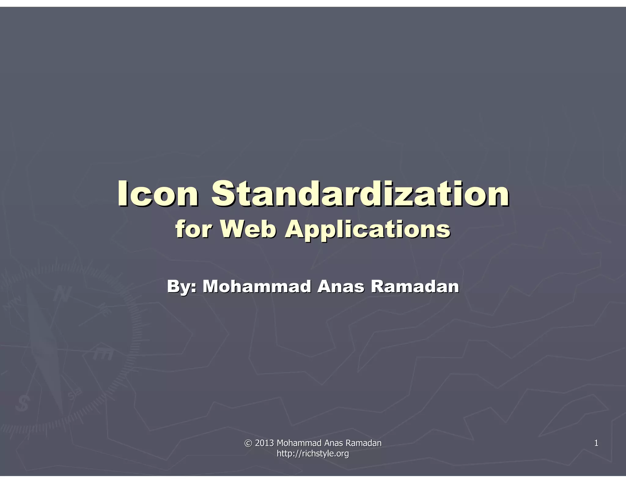 Icon Standardization for Web Applications | PPT