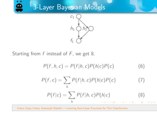 Learning Non-Linear Functions for Text Classiﬁcation | PPT