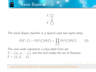 Learning Non-Linear Functions for Text Classiﬁcation | PPT