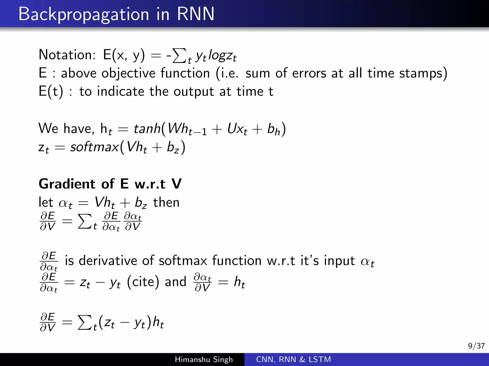Backpropagation in RNN and LSTM | PDF