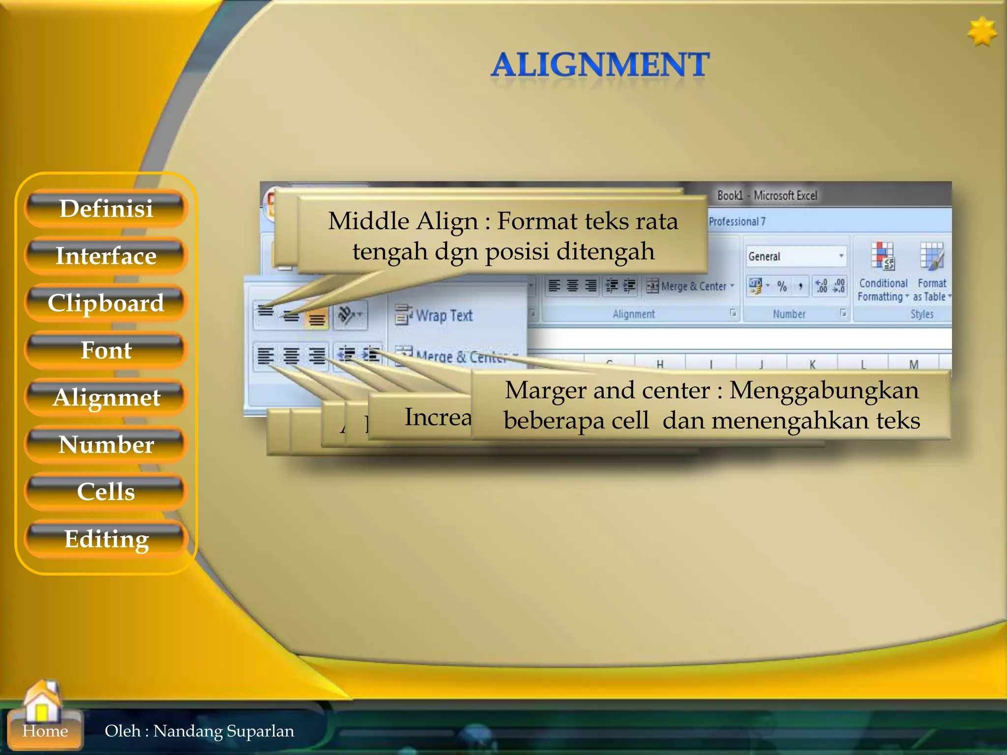 Icon dan menu microsoft excel 2 | PPSX