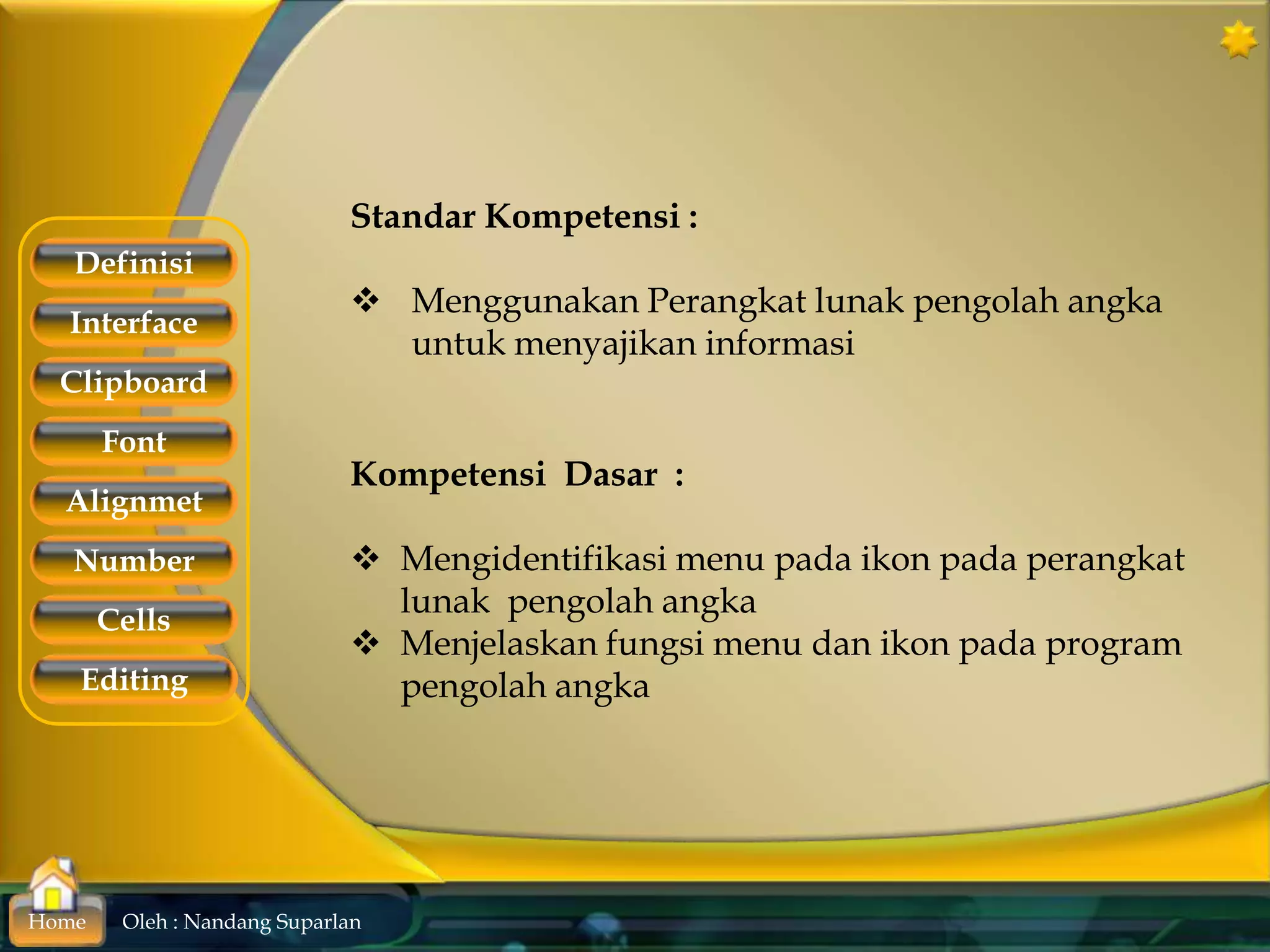 Icon dan menu microsoft excel 2 | PPSX
