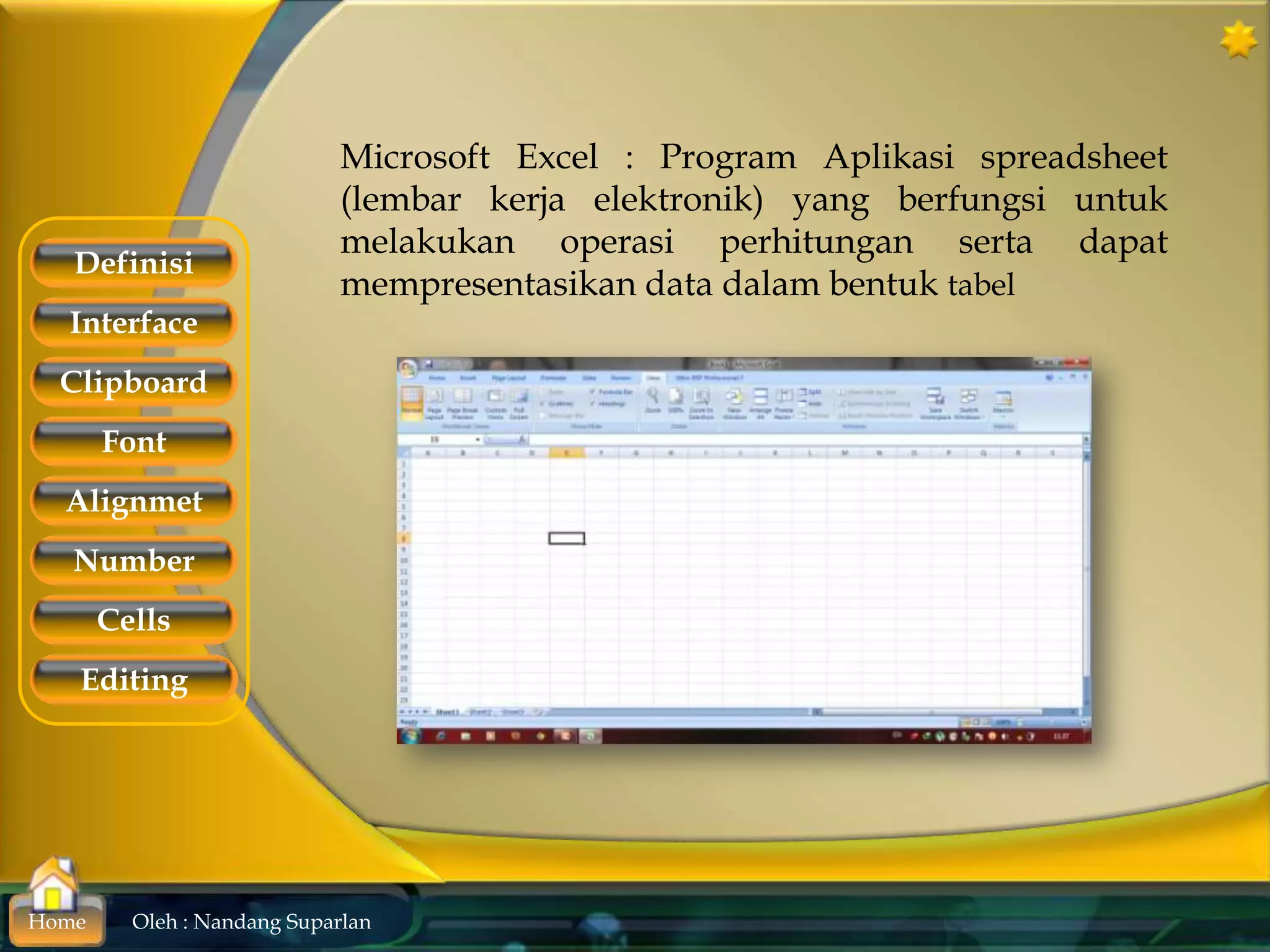 Icon dan menu microsoft excel 2 | PPSX