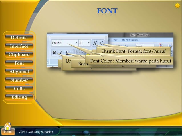 Icon dan menu microsoft excel 2 | PPSX