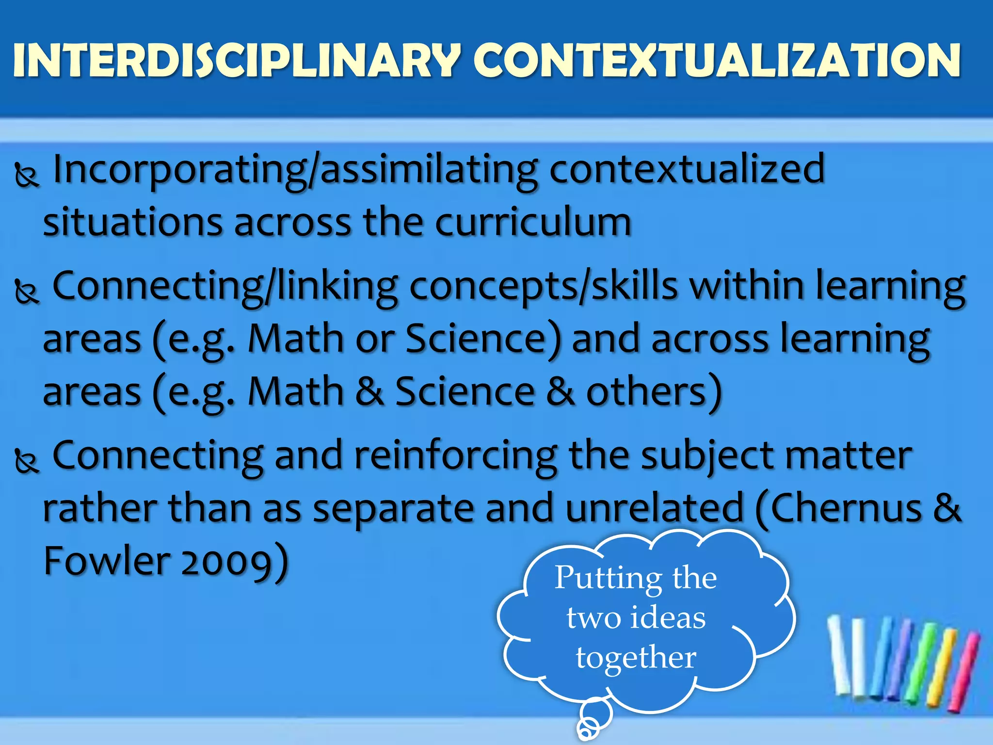 Interdisciplinary Contextualization for Mathematics Education | PDF