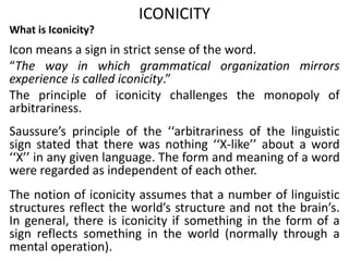 What is iconicity and what makes it a significant part of linguistics ...