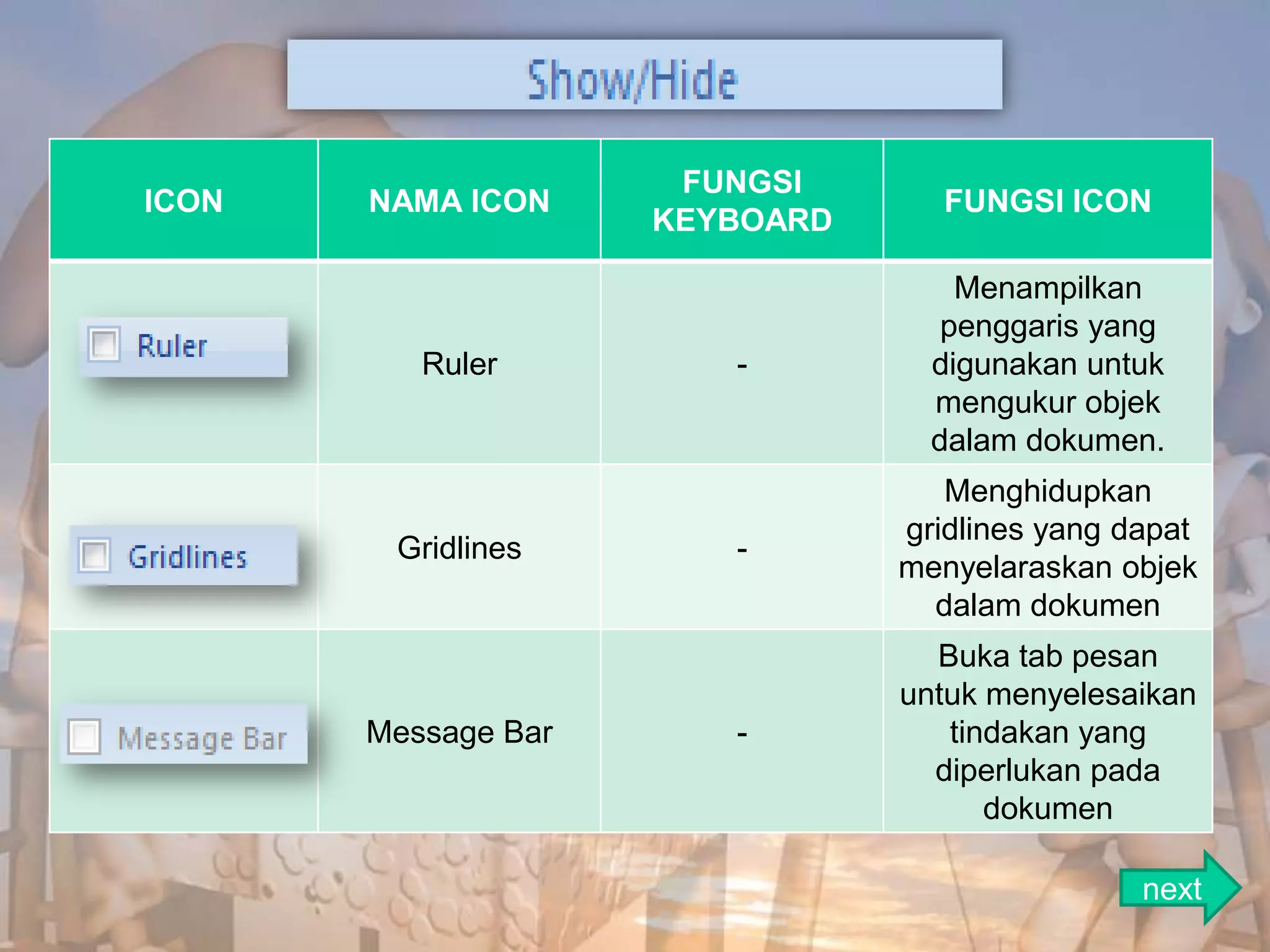 Icon icon pada microsoft word | PPTX