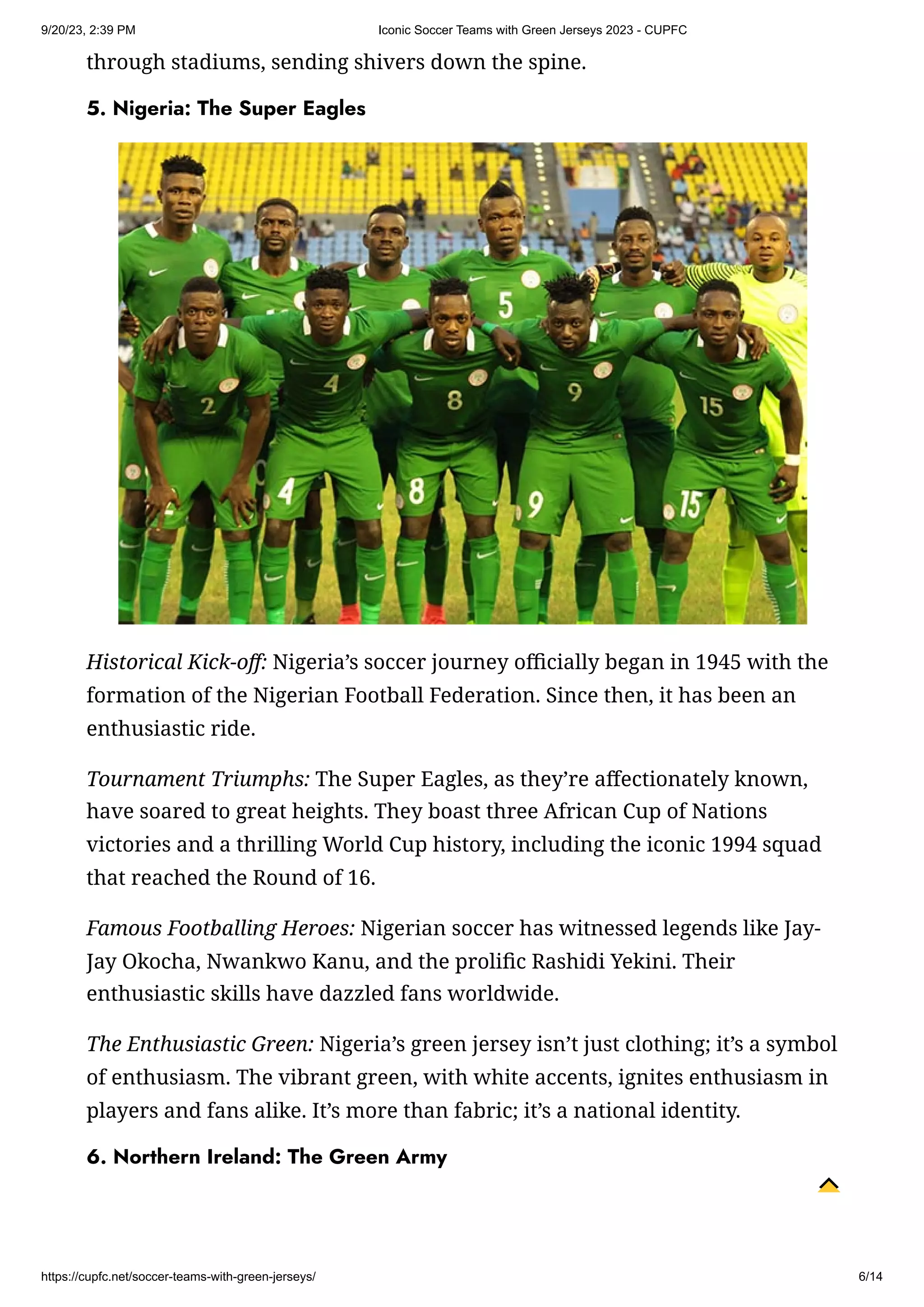 Iconic Soccer Teams with Green Jerseys 2023 - CUPFC.pdf