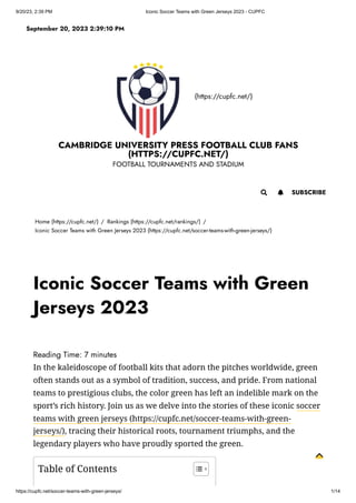 Iconic Soccer Teams with Green Jerseys 2023 - CUPFC.pdf