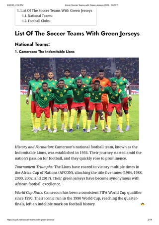 Iconic Soccer Teams with Green Jerseys 2023 - CUPFC.pdf