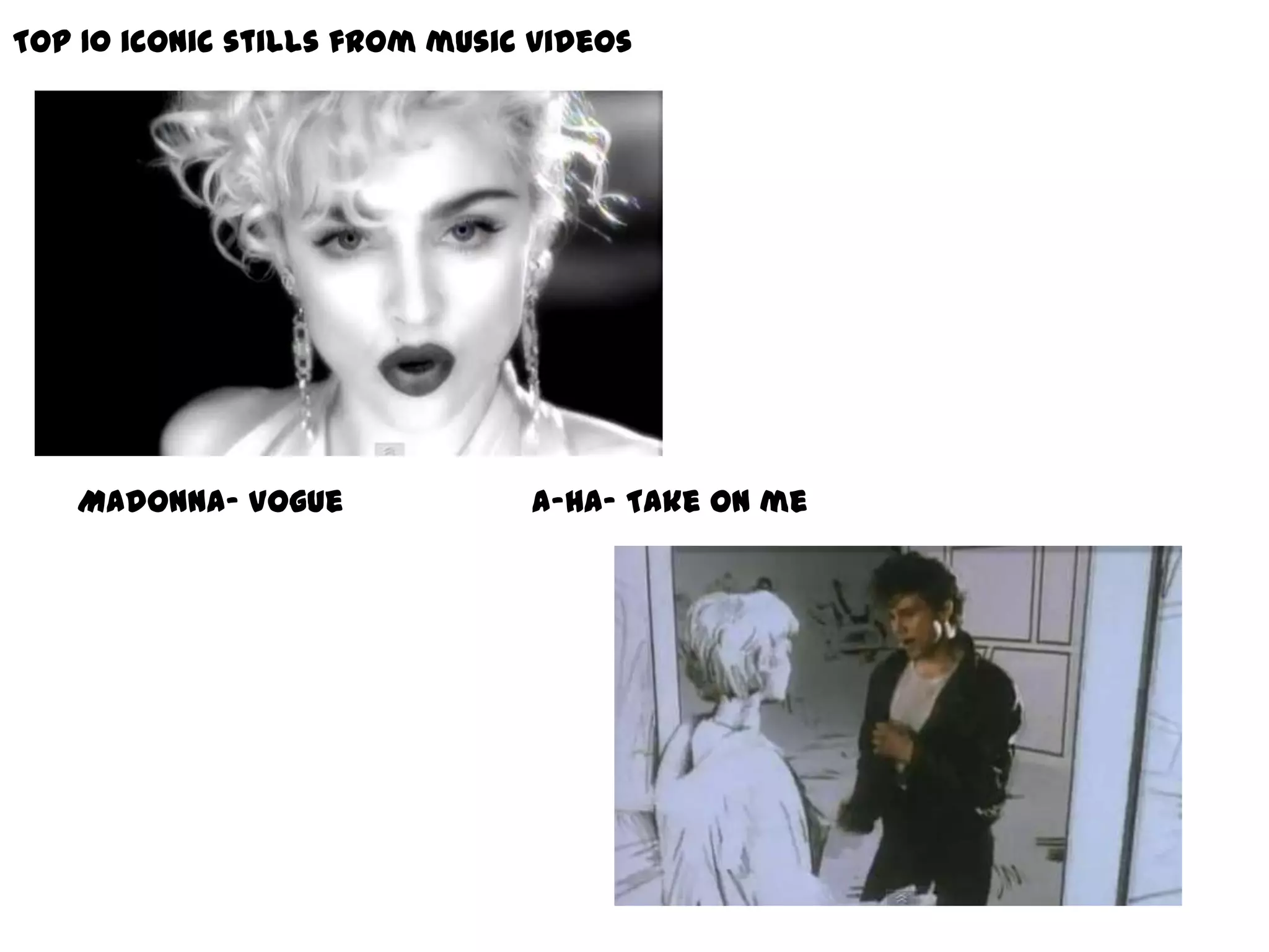 10 Iconic stills from music videos | PPTX