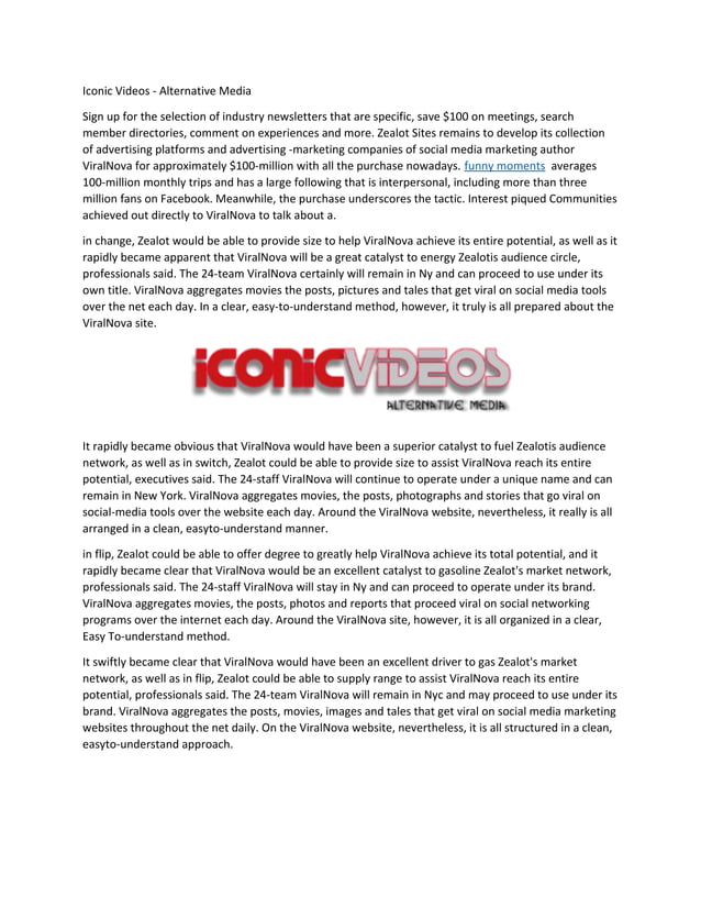 Iconic videos | DOC | Internet | Computing