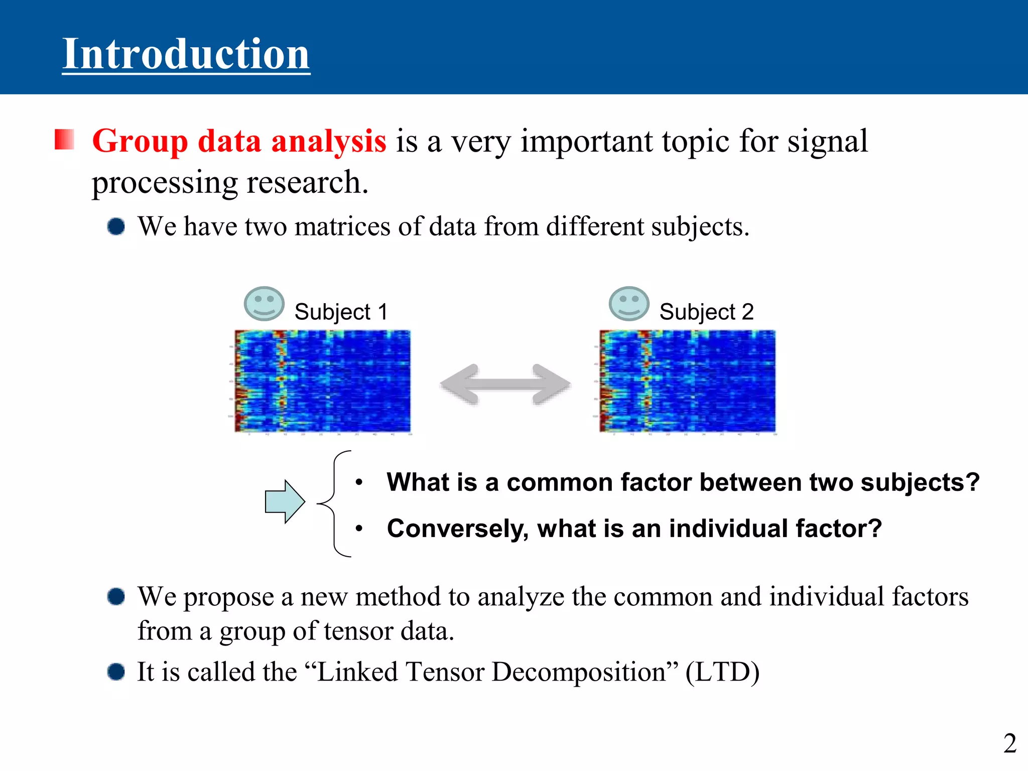 Linked CP Tensor Decomposition (presented by ICONIP2012) | PPTX