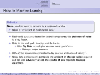 Robust Ensemble Classifier Combination Based on Noise Removal with One-Class SVM | PDF