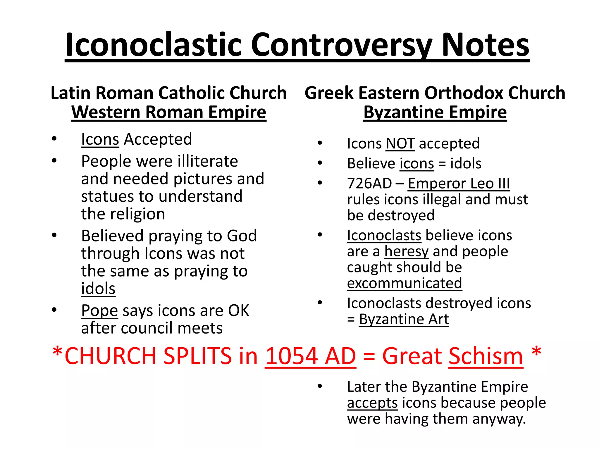 Iconoclastic Controversy Notes | PPTX