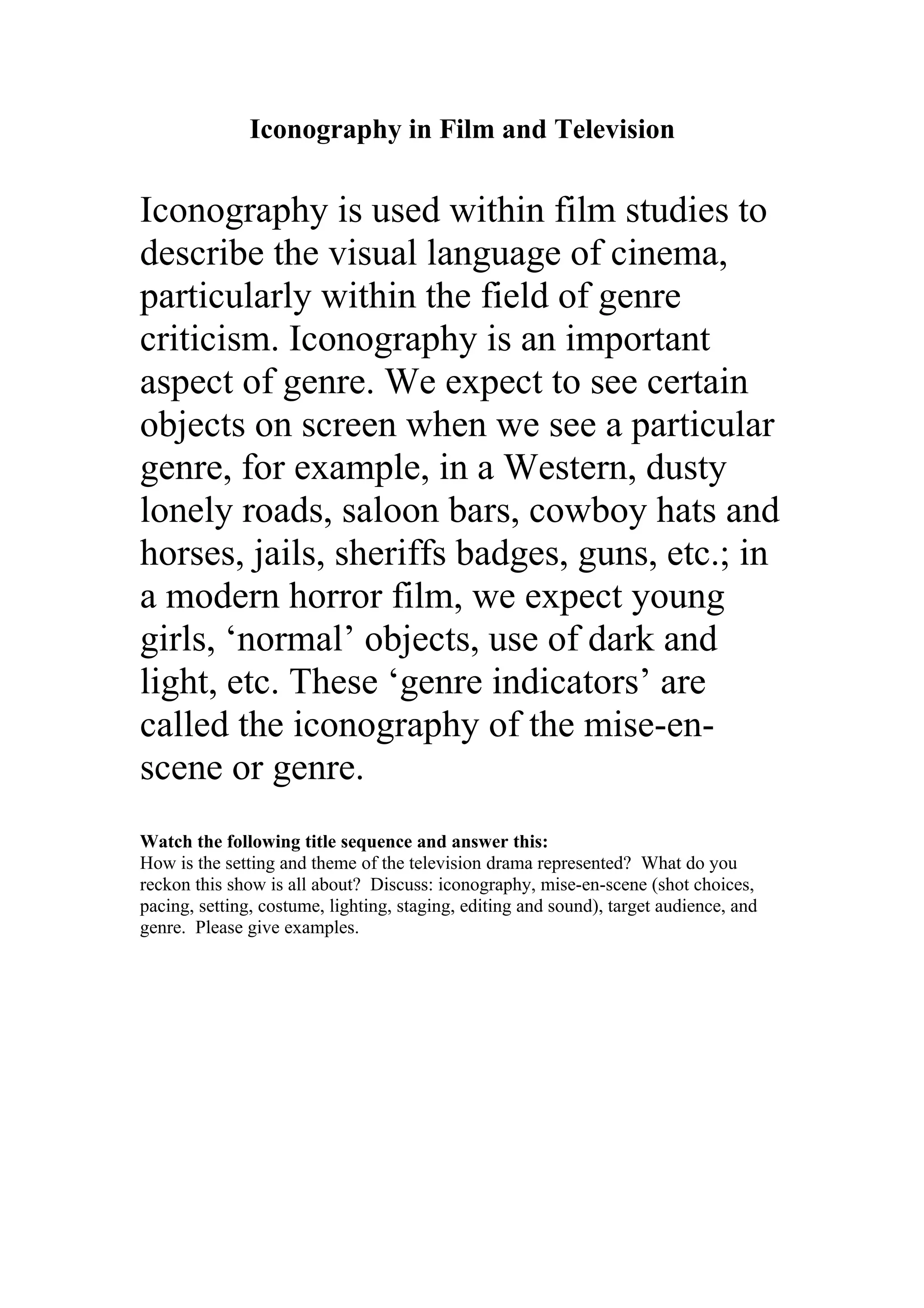 Iconography in film and television | DOC