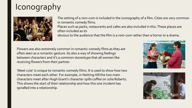 Iconography and Titles of Romantic Comedies | PPTX
