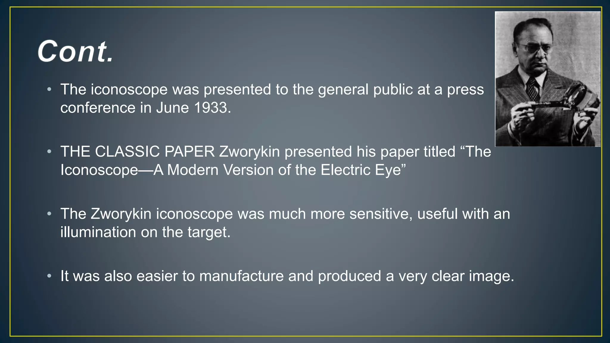 Iconoscope camera tube | PPTX