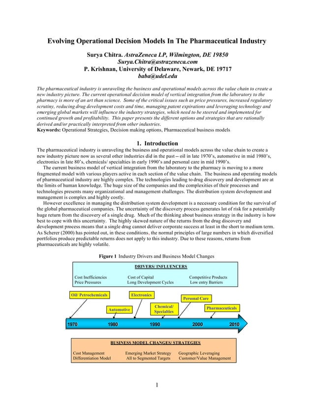 Evolving Operational Business Model in Pharmaceutical Industry | PDF