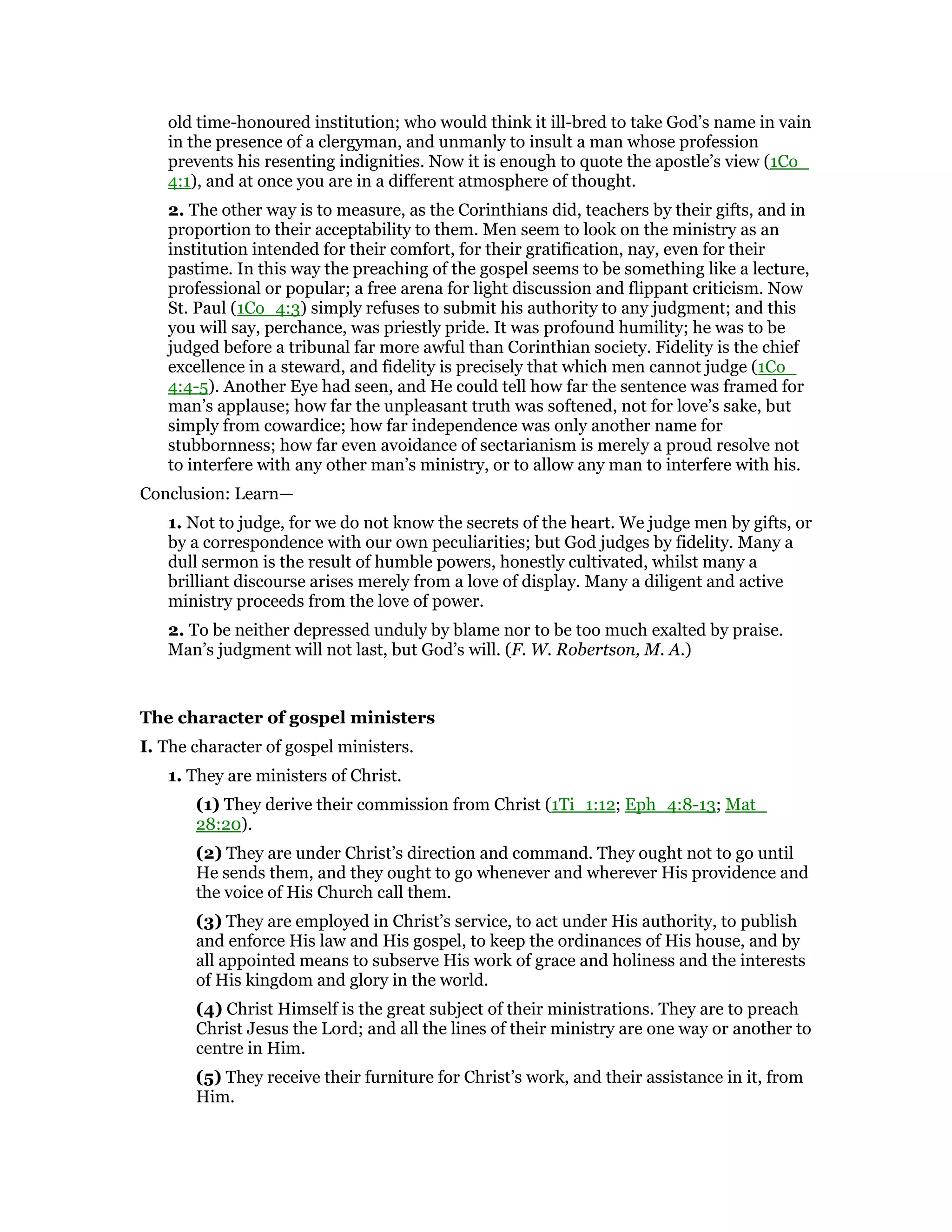 I corinthians 4 commentary | PDF