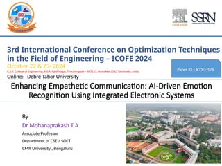 AI-Driven Emotion Recognition - Integrated Electronic Systems | PPT
