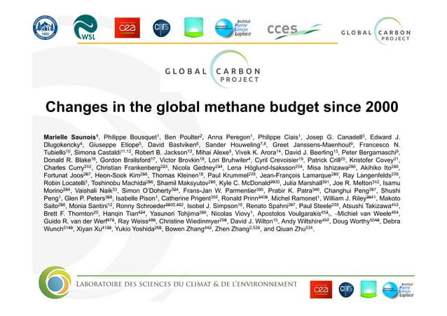 Changes in the global methane budget since 2000 | PPT