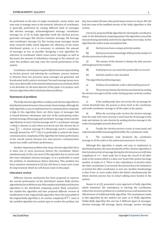 Modified Bully Algorithm Incorporating the Concept of Election Commission_Crimson Publishers | PDF