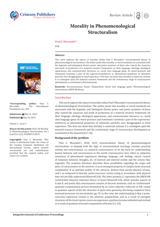 Morality in Phenomenological Structuralism | PDF