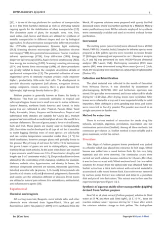Aqueous Stable Silver Nanoparticles Derived from Nimble Leaves of Psidium Guajava | PDF
