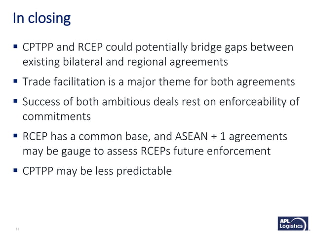 The Mega FTAs: RCEP and CPTPP | PDF | Logistics | Business