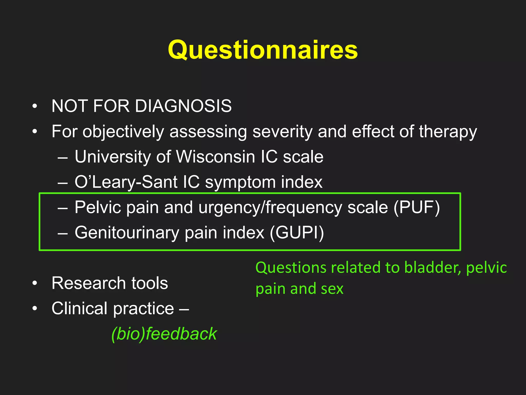 bladder pain syndrome / interstitial cystitis | PPTX