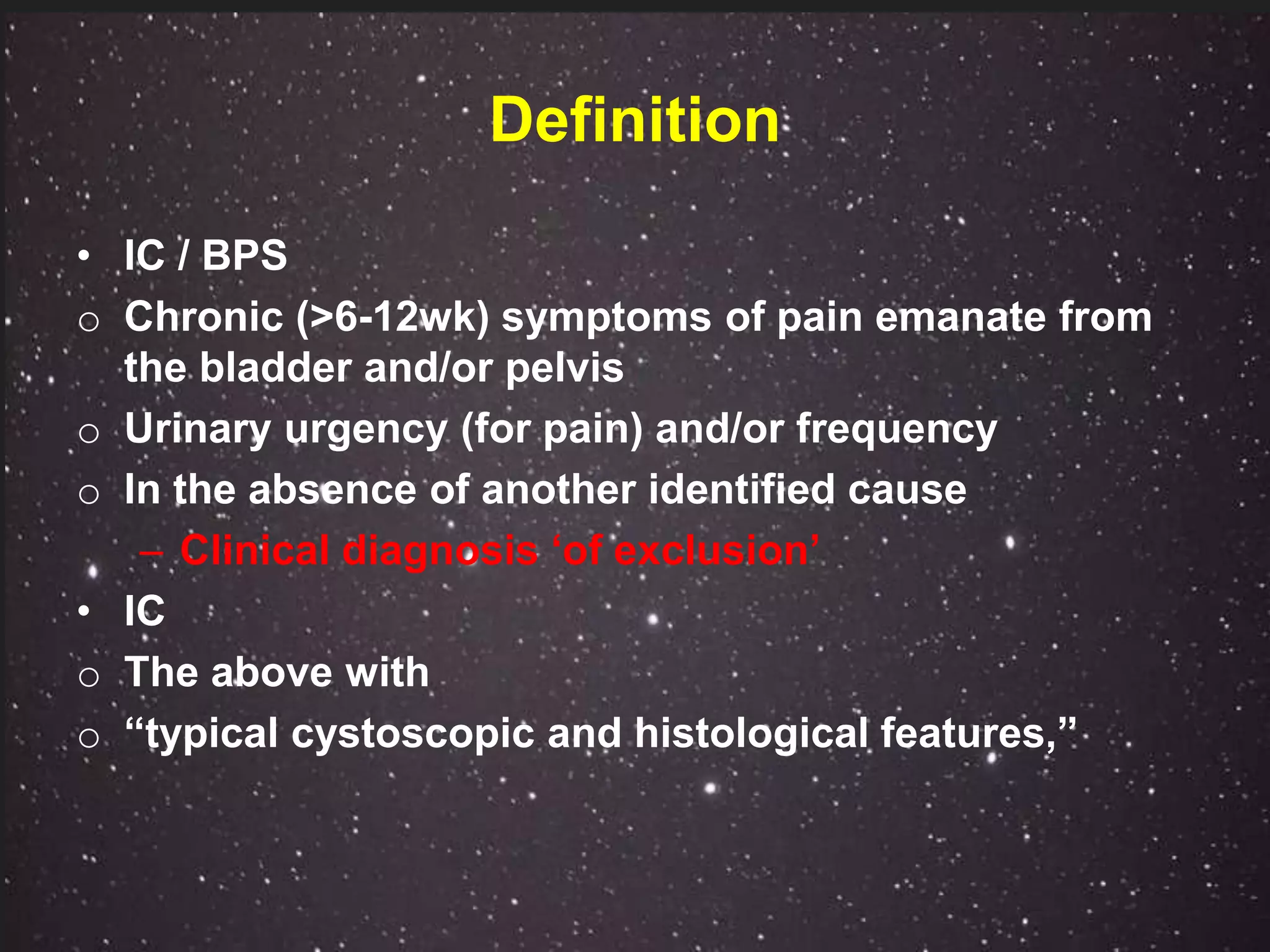 bladder pain syndrome / interstitial cystitis | PPTX