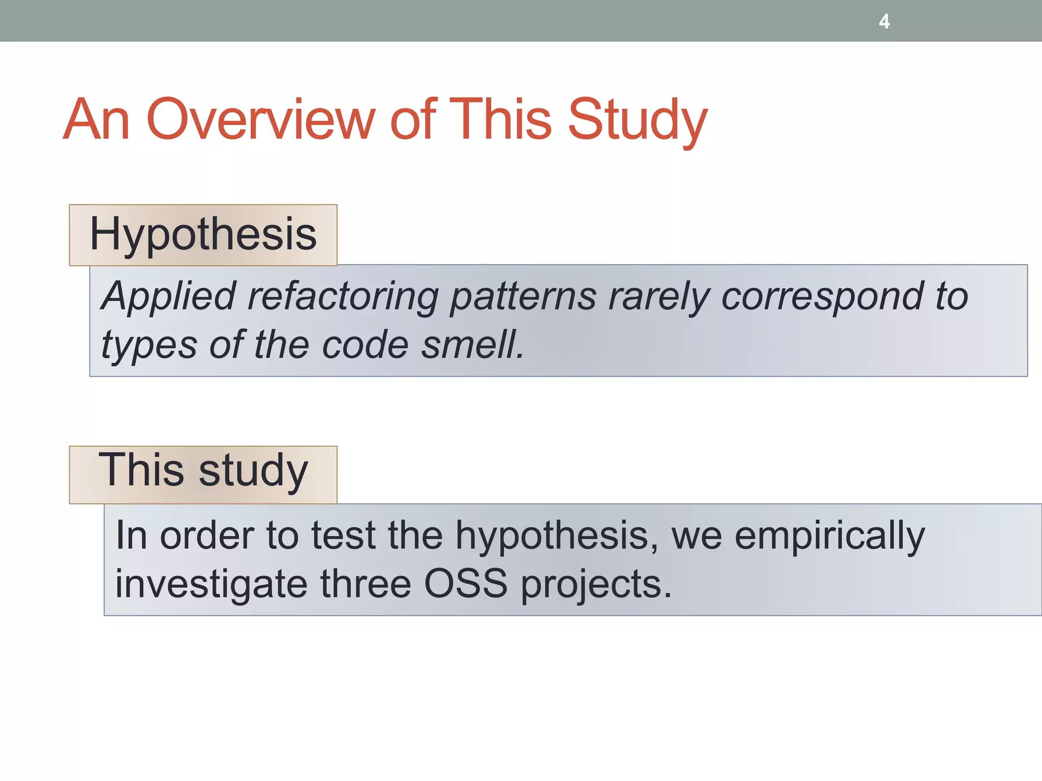 Revisiting the Relationship Between Code Smells and Refactoring | PPT