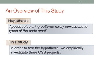 Revisiting the Relationship Between Code Smells and Refactoring | PPT