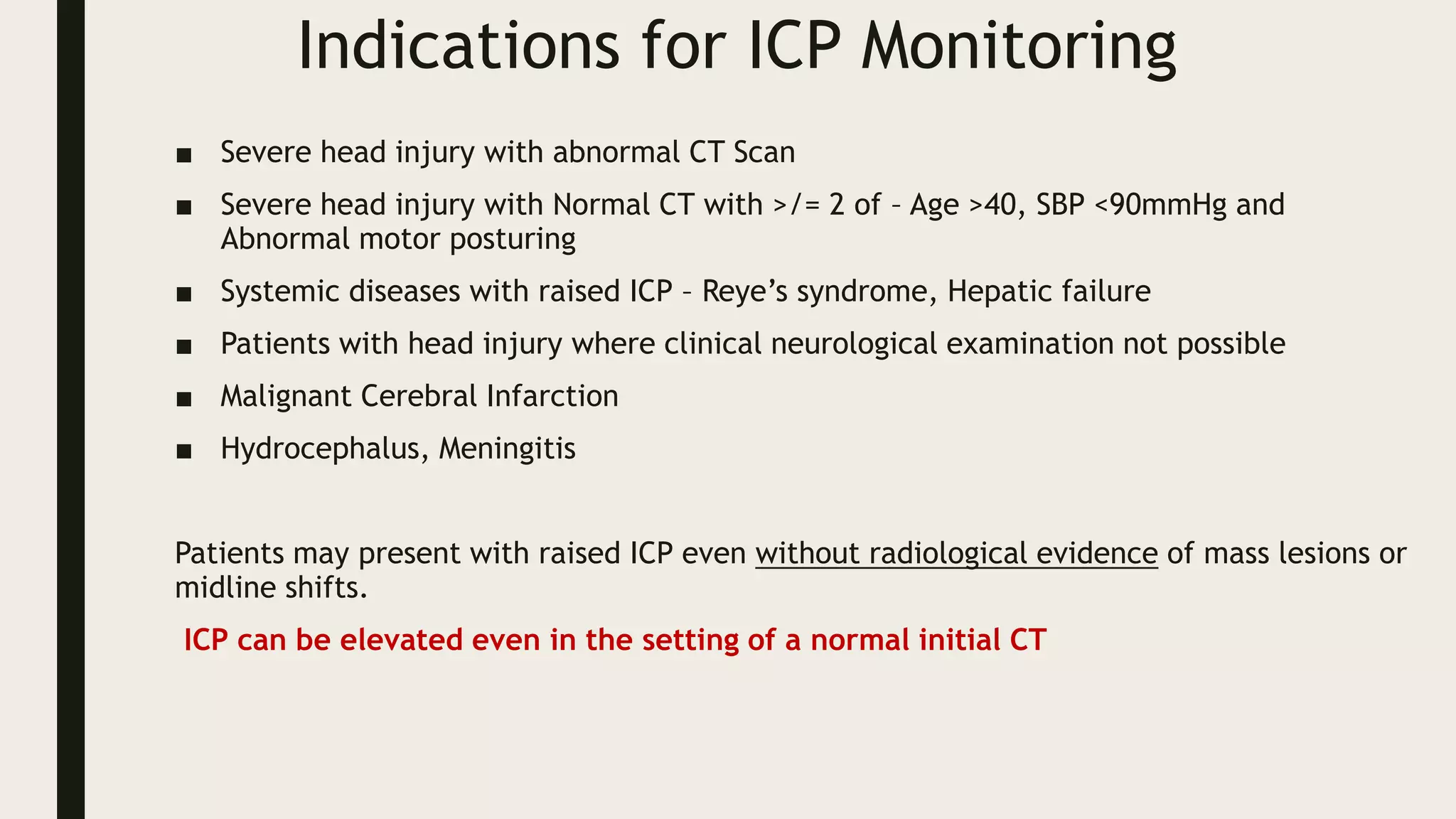 ICP control and CSF drainage - Final.pptx | Death, Injury, or Military Conflict | Sensitive Topics