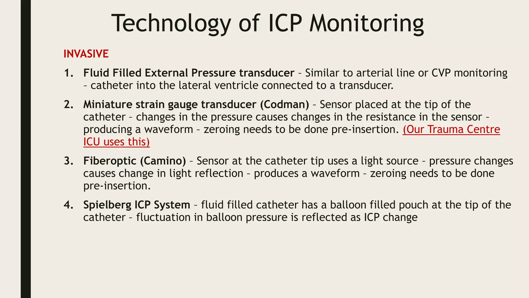 ICP control and CSF drainage - Final.pptx | Death, Injury, or Military ...