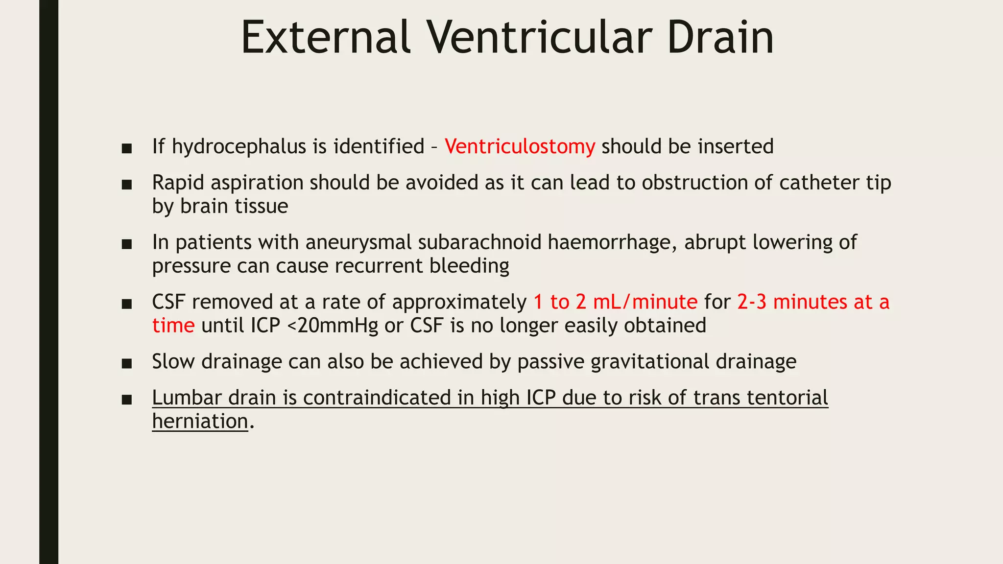ICP control and CSF drainage - Final.pptx | Death, Injury, or Military ...