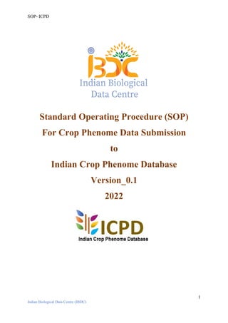 ICPD-ndian Crop Phenome Database SOP PDF | PDF