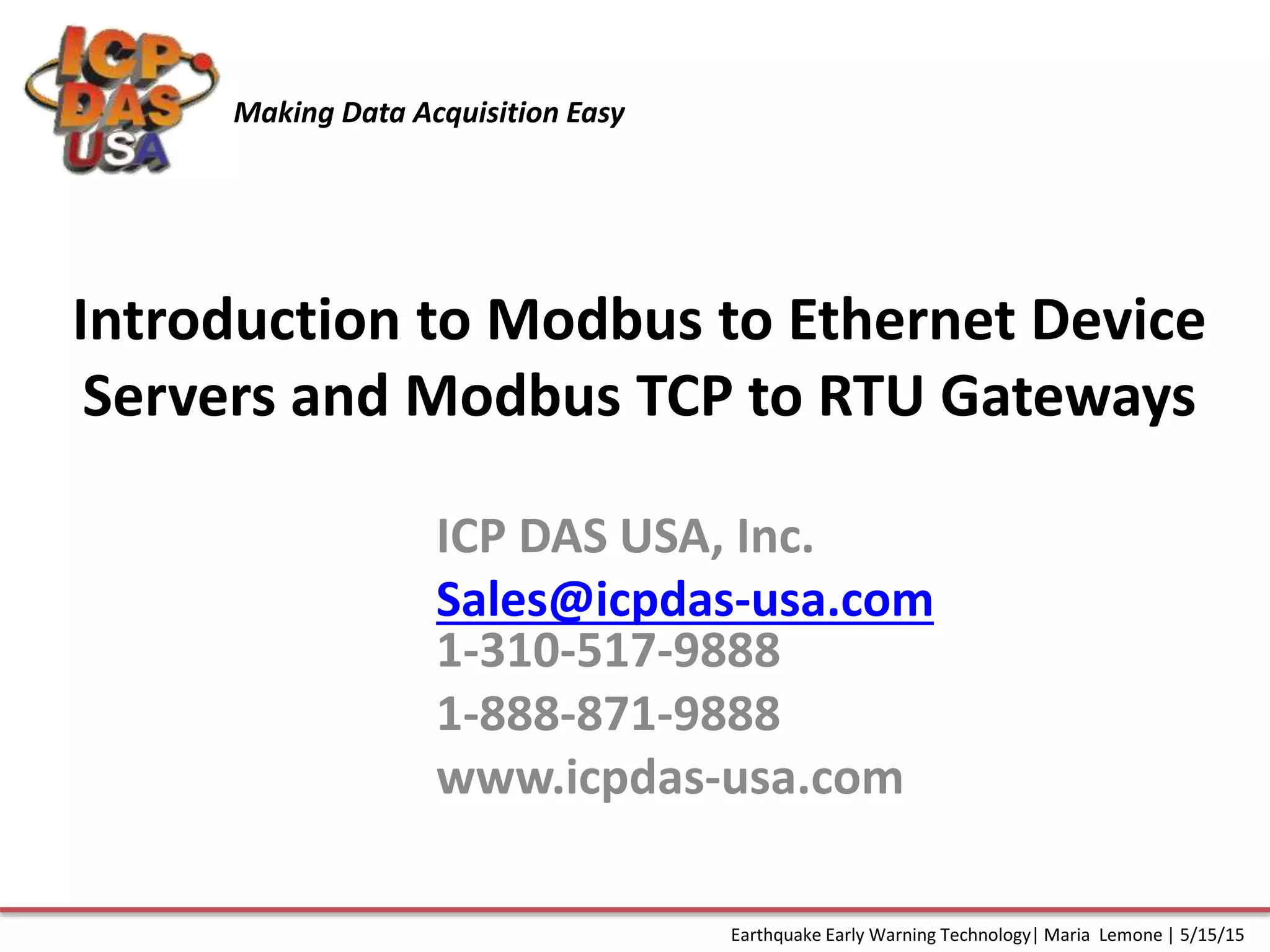 Introduction To Modbus To Ethernet Device Servers And Modbus Tcp To Rtu