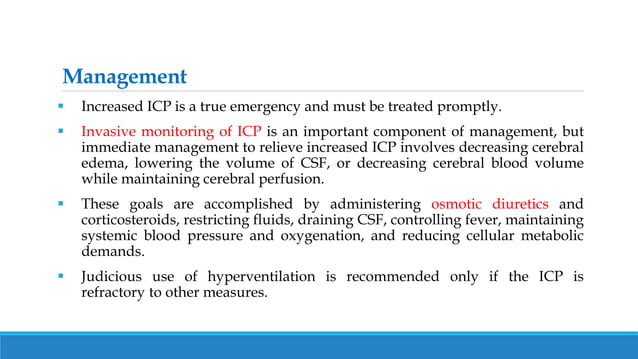 ICP management.pptx | Heart and Cardiovascular Diseases | Diseases and ...