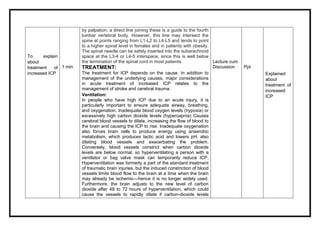 lessonplan on intra cranial presure(icp) | PPT