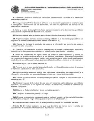 Ley federal de transparencia y acceso a la información pública federal ...