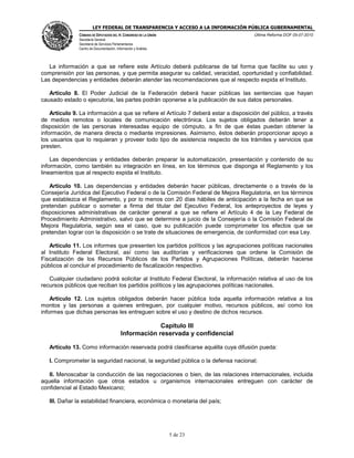 Ley federal de transparencia y acceso a la información pública federal ...