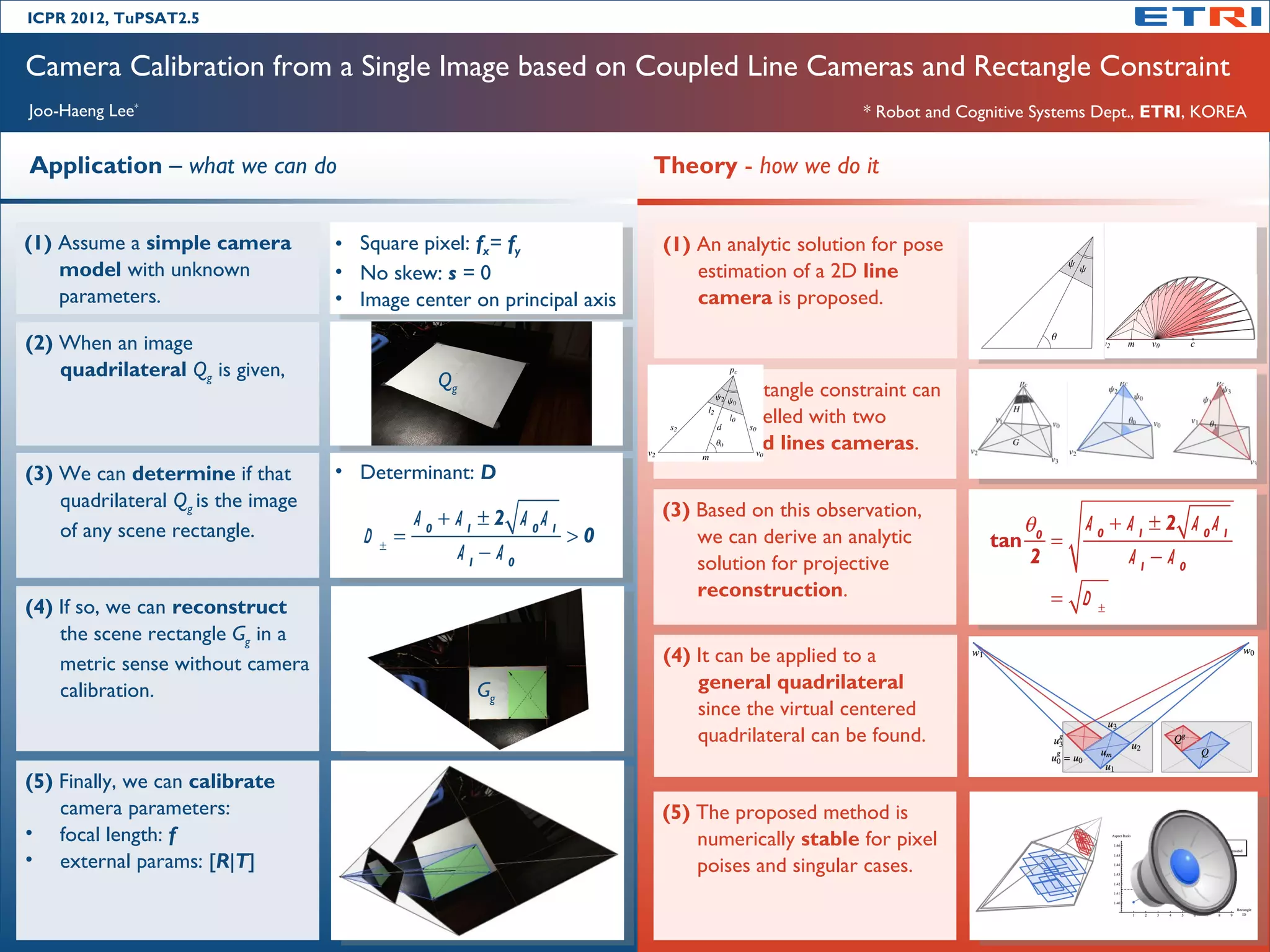 Camera Calibration From A Single Image Based On Coupled Line Cameras And Rectangle Constraint