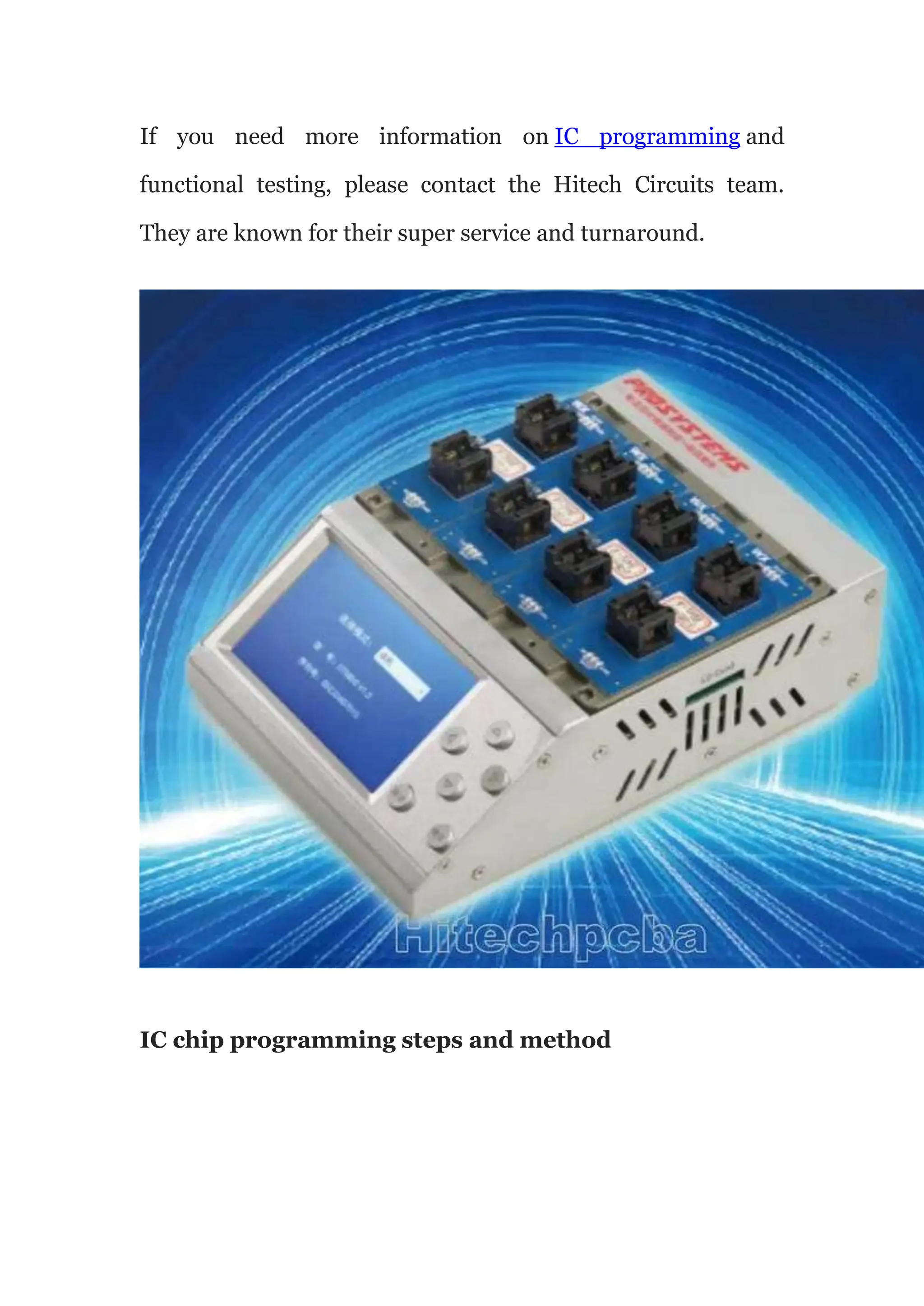 IC Programming service — Hitech Circuits Co., Limited | PDF