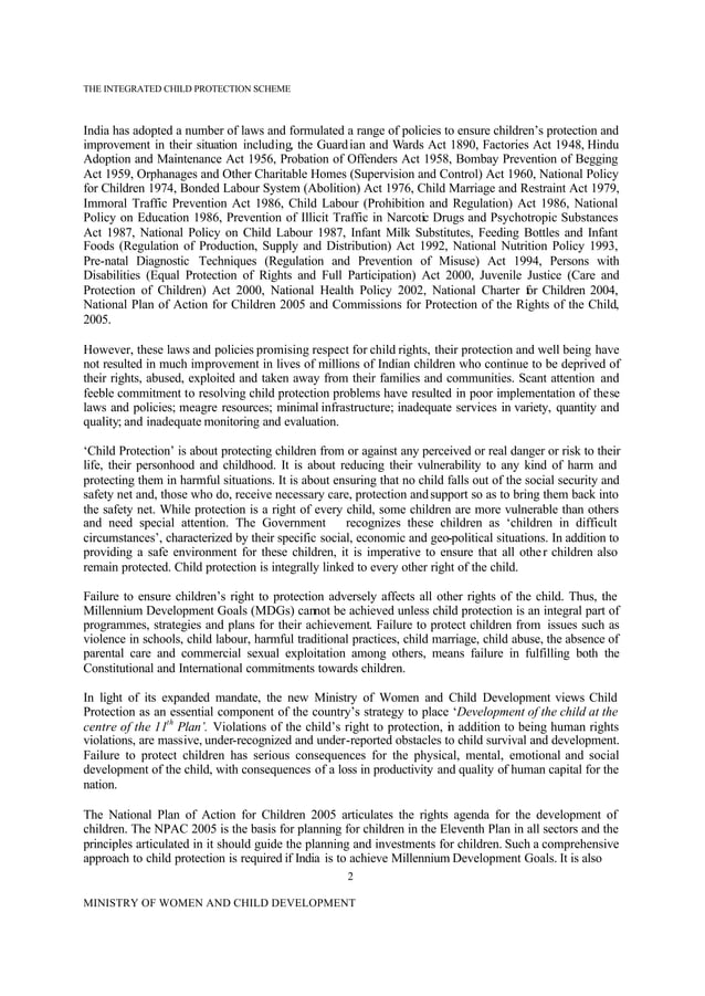 Integrated Child Protection Scheme | PDF