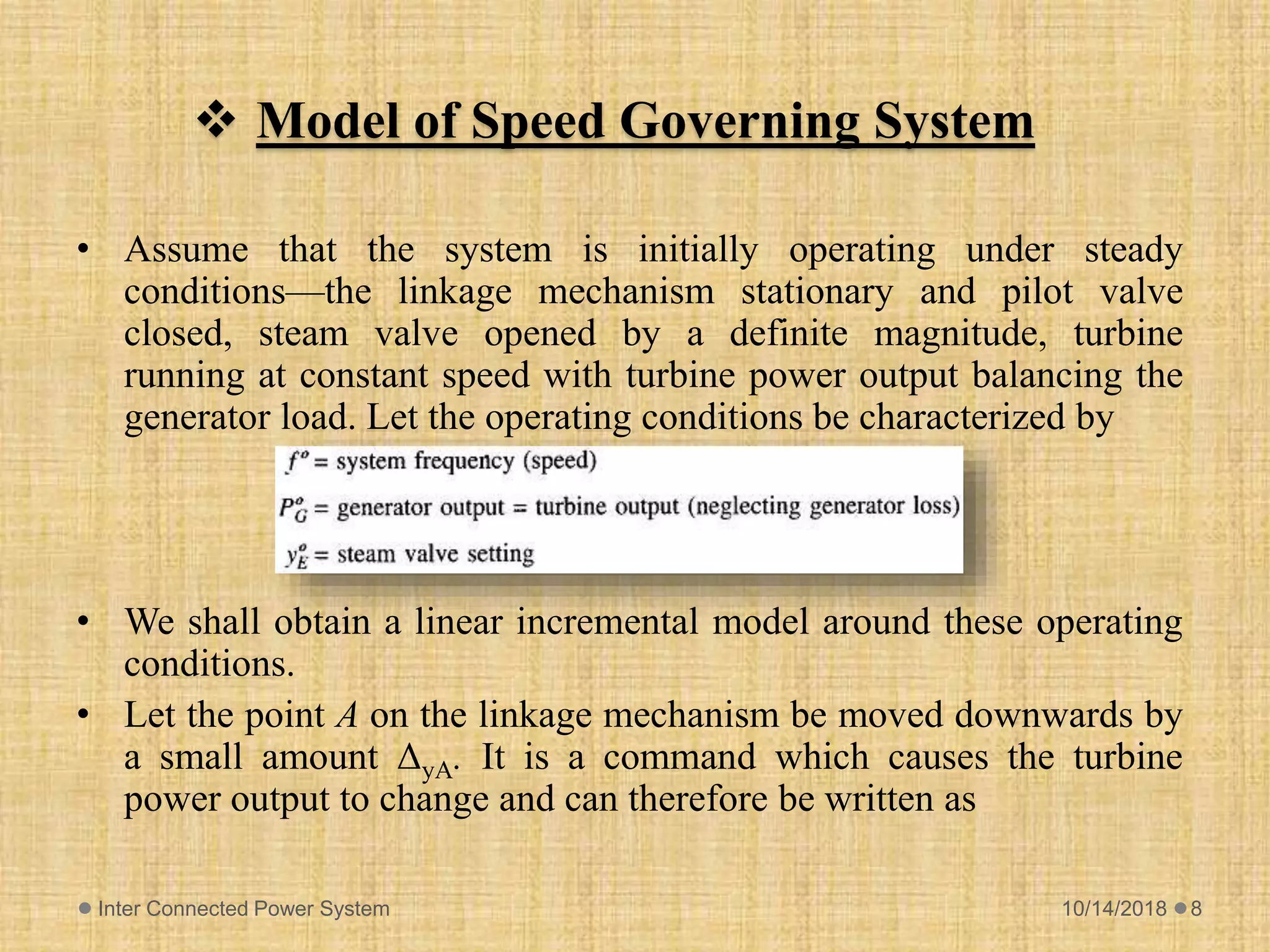 Inter Connected Power System(Turbine Speed Governing Mechanism ) | PPTX